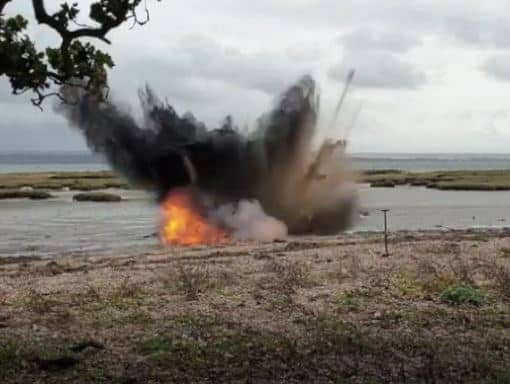 Controlled explosion of WWII grenade found on Lymington beach